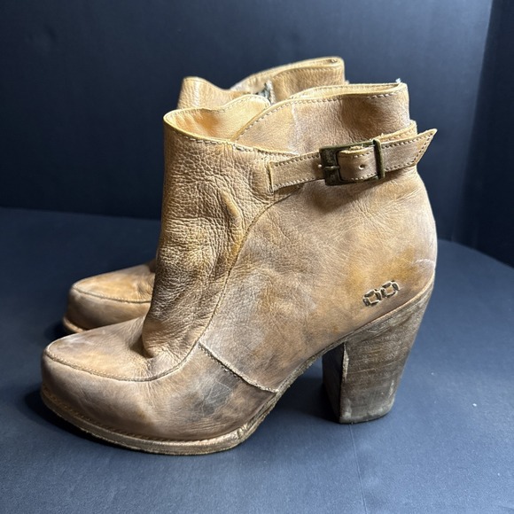 Bed Stu | Shoes | Bed Stu Isla Boots Short Ankle Booties Tan Distressed ...